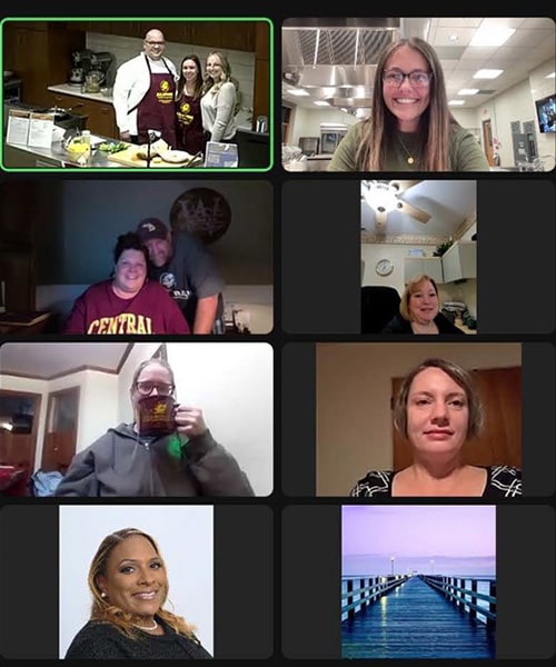 Alumni engagement around virtual cooking class